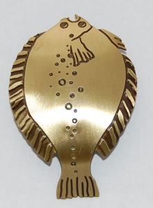 Halibut Pin - brass: Semaki & Bird, Ltd.